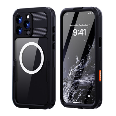 Waterproof Case适用于iPhone 16 Pro Max简约苹果17全包边防水壳16Plus海边沙滩游泳池浮潜温泉外卖防雨水天