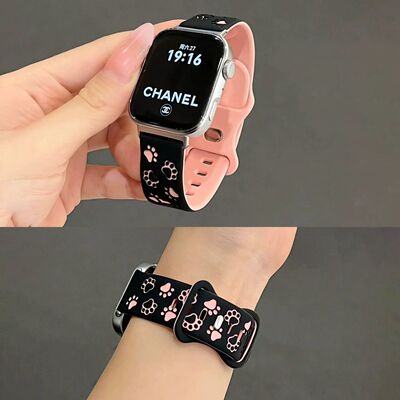 适用fit4/3可爱小熊印硅胶手表带watchfit4pro双色fit2荣耀2i腕带