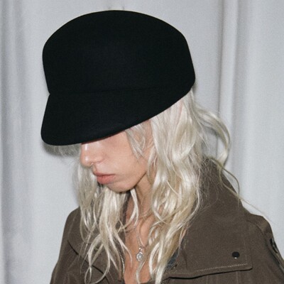 Monday JA 复古纯羊毛呢匠心马术帽女春秋不规则骑士帽文艺帽子