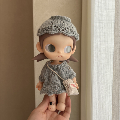 zsiga娃衣向往之处1/8可动人偶嘎子姐姜饼人娃衣镂空灰色毛衣套装