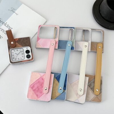 拼色手腕带华为novaFlip手机壳