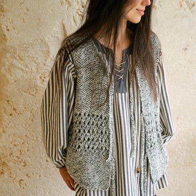 soilstone羊驼毛手工粗针马甲