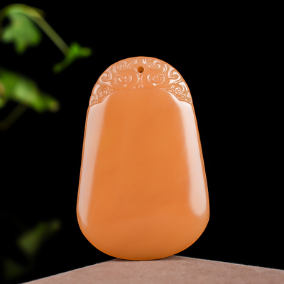 玉缘玉翡缘新疆羊脂黄玉平安龙凤无事牌吊坠玉坠玉牌天然黄龙玉项