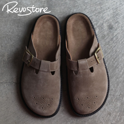 HenderScheme牛皮男鞋包头拖鞋