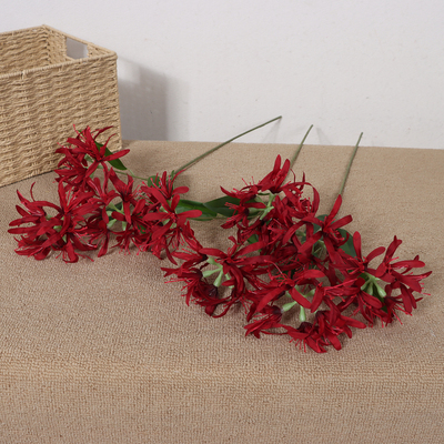 3头红色彼岸花仿真花石蒜花