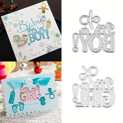 7666男孩女孩英文 切割模板DIY模具cutting die手账Scrapbook制作