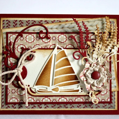 7664-7665帆船切割模板DIY模具cutting die手账Scrapbook贺卡制作