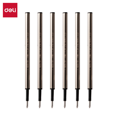 得力抒云系按动笔替芯1.0黑色臻顺滑子弹头签字中性笔替芯SE9-10