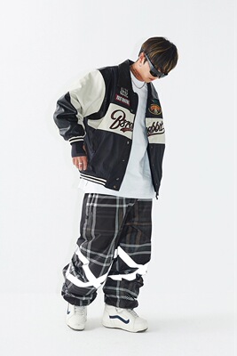 BSRABBIT韩国滑雪裤反光条纹宽松直筒裤单双板滑雪裤防风防水