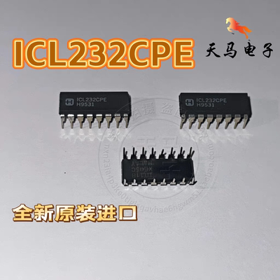 全新原装进口、ICL232CPE 、双路RS-232发射器/接收器芯片~DIP-16