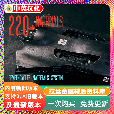 Blender材质 Eevee + Cycles Materials System 9.3 金属材质库全