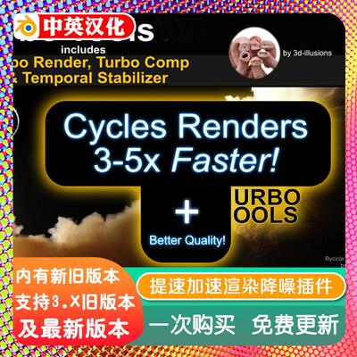 blender插件中文 Turbo Render V4.1.5 提速加速渲染降噪稳定动画
