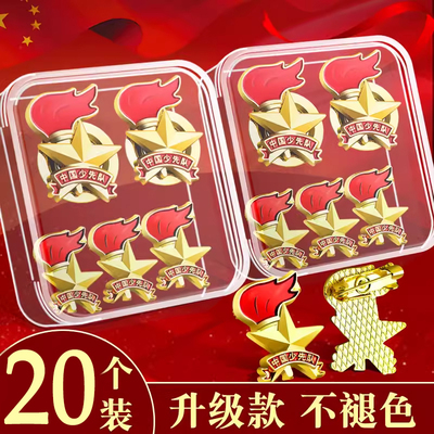 盒装少先队队徽标准小学生队徽胸章徽章中国少先队火炬型别针校徽