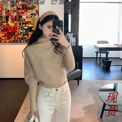 famouswang2025秋季新款韩系设计感小众蝙蝠袖长袖斗篷毛衣外套女