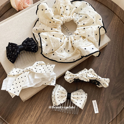 韩版韩式温柔风布艺蕾丝花边发圈大肠慵懒风大肠发圈女高级感发饰