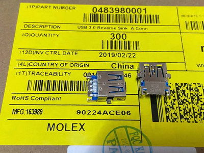 原装MOLEX 483980003 48398-0003/4839 0483980001 SUB插座9P 3.1