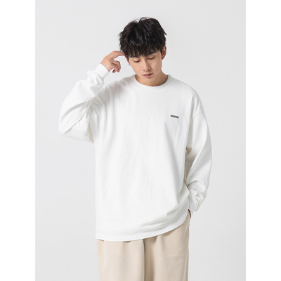 长袖小字母印花26织双纱260g