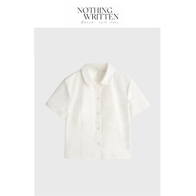 【现货】Nothing Written Narchi弧形剪棉质衬衫短款上衣春季新品