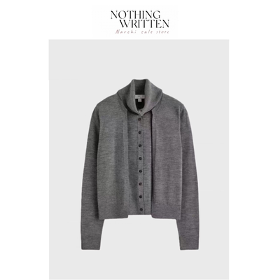 【现货】Nothing Written Narchi混纺假两件套针织开衫上衣秋新品