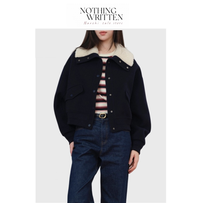 【现货】Nothing Written Narchi翻领毛领外套保暖双面呢夹克大衣