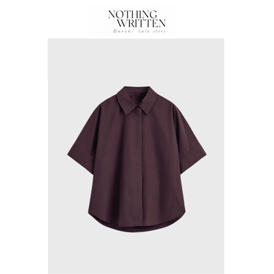 【现货】Nothing Written Narchi宽松版型棉质短袖衬衫夏新品上衣