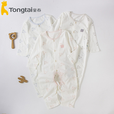 童泰春夏新款无骨纯棉薄款连体衣5月-2岁男女宝休闲透气哈衣5062