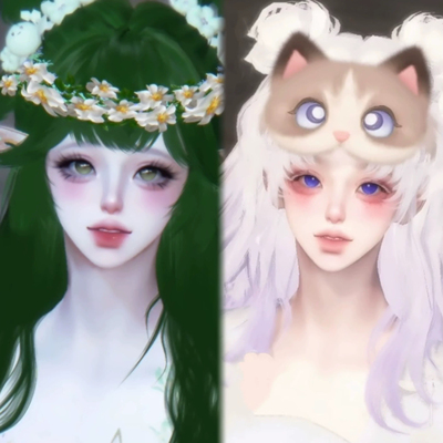 发2 清雪 红蓝 精灵 逆水寒手游捏脸女通用 原版