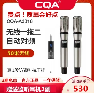 冷漠代言CQA-A3318无线麦克风声卡直播全套唱歌专用户外动圈话筒
