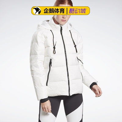 Reebok锐步女子时尚休闲连帽保暖宽松羽绒夹克外套 FU1691
