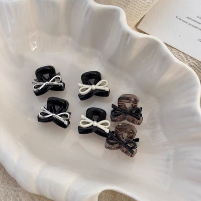 姜海粼同款新款精致蝴蝶结发夹公主头前额刘海小抓夹女生发卡发饰
