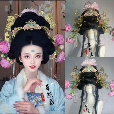 原创供养人头饰大全套引路菩萨杨贵妃汉服头饰蝴蝶大气轻奢高颜值