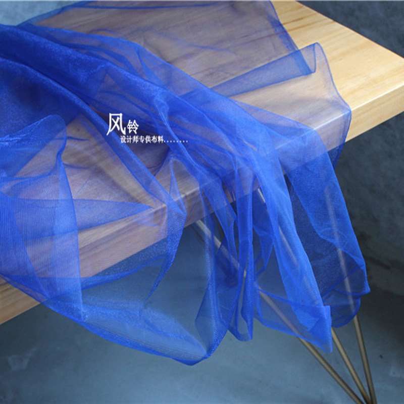 珠光网纱 克莱因-偏硬挺珠光网纱布 婚庆婚纱透明纱设计师面料