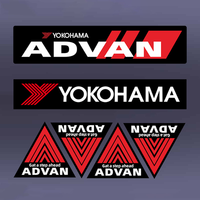 横滨ADVAN优科豪马贴纸赞助商logo改装轮壳车身遮划痕装饰反光贴