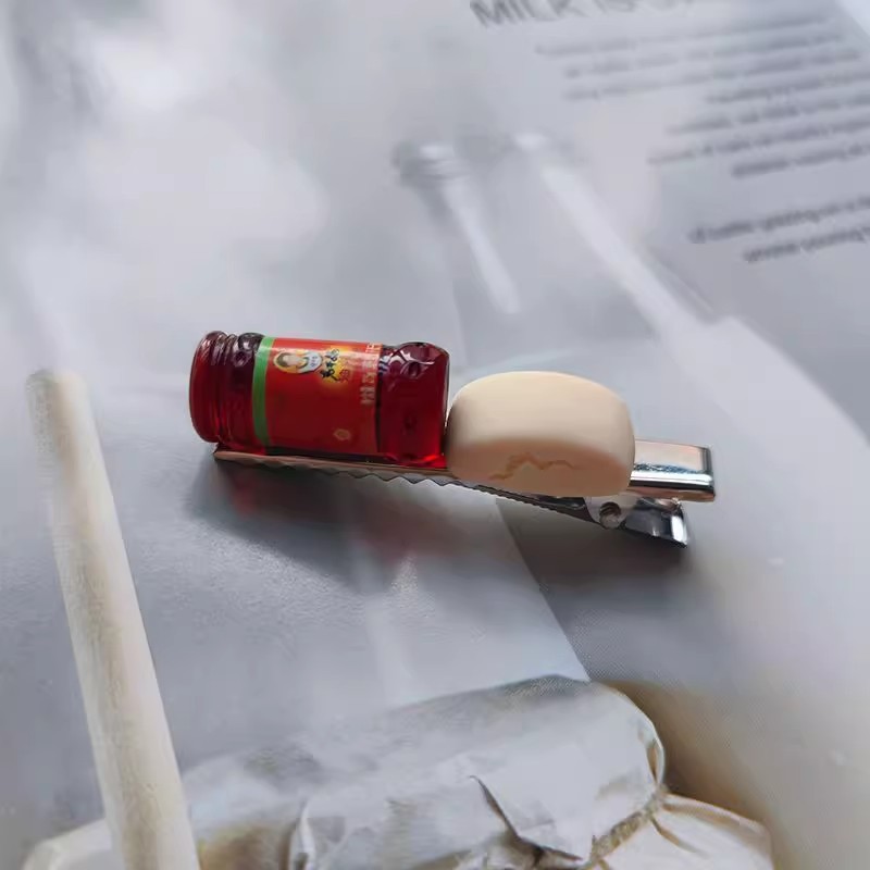老干妈馒头发夹原创设计发饰搞怪发卡可爱侧边刘海夹子女食物发饰