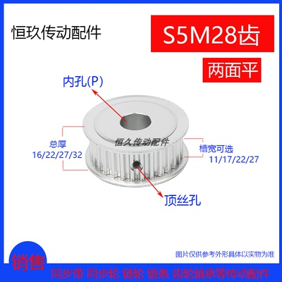 同步轮两面平S5M28齿AF