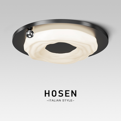 意式极简卧室吸顶灯现代简约高级感创意黑色圆形灯具设计师书房灯