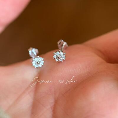 S925纯银迷你烟花耳钉不掉色