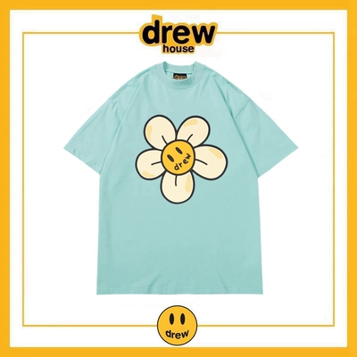 Drew笑脸小雏菊短袖t恤男女欧美高街贾斯汀比伯宽松夏季纯棉上衣