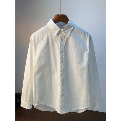 日系复古春秋白色长袖休闲