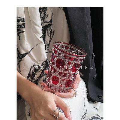 菱格宝石牛奶饮料水杯