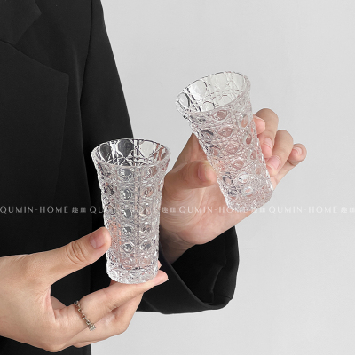 轻奢高档小号浮雕家用白酒杯玻璃