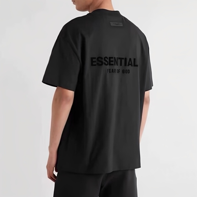 美式高街植绒字母宽松短袖T恤