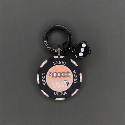 Hustler陶瓷筹码车钥匙扣美式复古包包牛仔裤挂件饰吊坠情侣高档