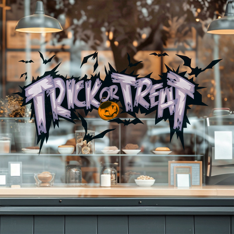 HALLOWEEN万圣节装饰静电贴纸氛围布置玻璃橱窗门贴窗花窗贴