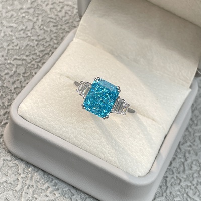 雷迪恩切4克拉纯银925高碳钻戒指