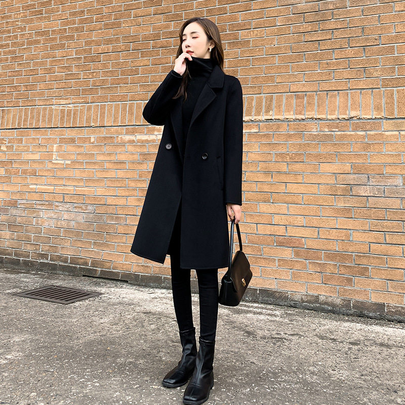 双面羊绒大衣女2026新款高端小个子修身收腰羊毛大衣呢外套女批发