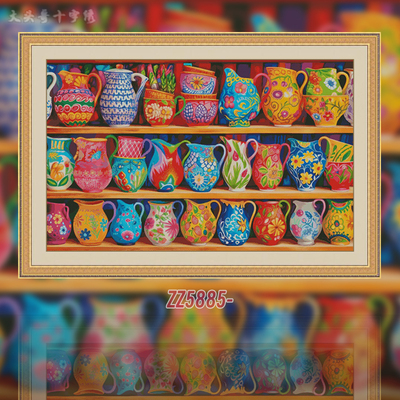 【ZZ5885-五彩罐罐】十字绣2025新款手工客厅餐厅书房简约