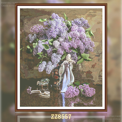 【ZZ8557-紫韵凝香】十字绣2026年新款客厅卧室竖版玄关花卉油画