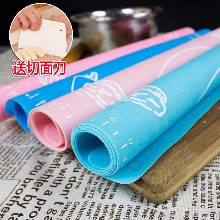 厨房烘焙工具彩色硅胶垫擀面垫烤盘垫耐高温带刻度揉面垫大硅胶垫