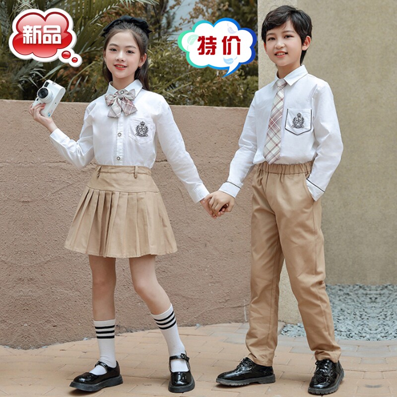 儿童运动长裤女童班服套装春秋中小学生校服男童短裤幼儿园园服夏